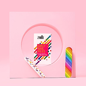 ZMOI (1 Dozen) Colorful Girly Mini Emery Board Nail Files