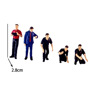 Yiju 5X 1/64 Scale Diorama Figures Miniature Layout Painted Street People Model for DIY Projects Model Trains Desktop Ornament, Style C