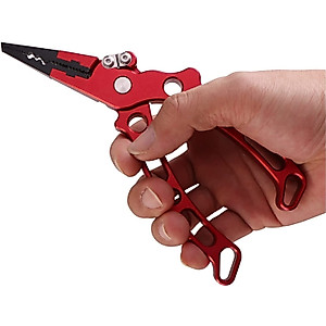 XIXIDIAN Fishing Pliers, Aluminum Alloy Fishing Gear, Fishing Tools & Accessories with Safety Coiled Lanyard and Sheath for Angler Friends or Family (Color : Black)