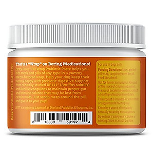 Zesty Paws Pill Wrap Probiotic Paste for Dogs - Immune & Digestive System Support - Bacon Flavor - with DE111 Bacillus subtilis - Pockets Any Pill, Tablet & Capsule for Your Dog - 60 Portions…