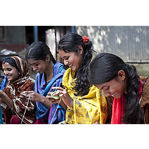 Pebble Fair Trade Handmade Crochet Cotton Farm Animal - Cow Rattle, 12-inch Length