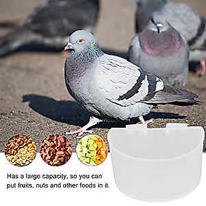 TOPINCN 20pcs Cage Cups Bird Feeders, Bird Food Bowl Hanging Water Cup Parrot Food Bowl Plastic Parrot Water Feeding Cup Birdcage Feeder for Parrot Poultry Pigeon(L-White)