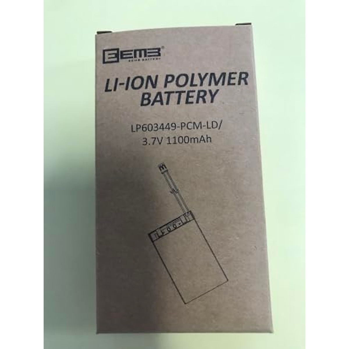 EEMB Lithium Polymer Battery 3.7V 1100mAh 603449 Lipo Rechargeable Battery with Wire JST 2.0mm Connector for Speaker and Wireless Device- Confirm Device & Connector Polarity Before Purchase