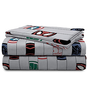 Jay Franco Marvel Avengers Emblems Full Sheet Set - 4 Piece Set Super Soft and Cozy Kid’s Bedding - Fade Resistant Microfiber Sheets (Official Marvel Product)