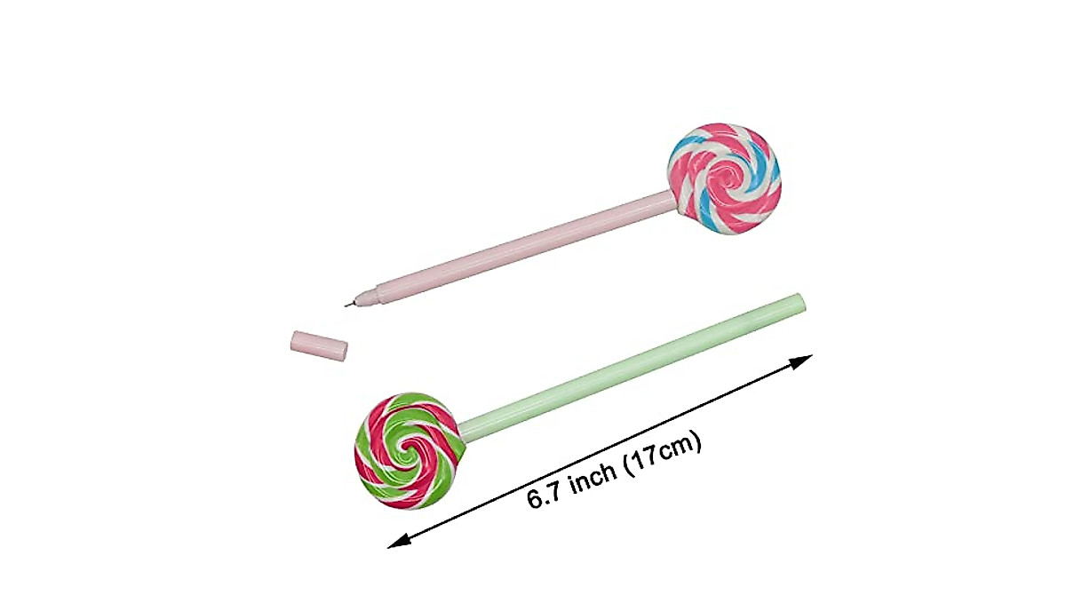 Maydahui 12PCS Rainbow Lollipop Pens for Fun Writing