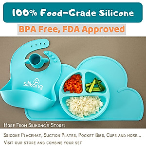 Silikong Divided Silicone Plates for Toddlers | BPA Free | Dishwasher, Microwave and Oven Safe | Kids Plates with Dividers (Unisex)