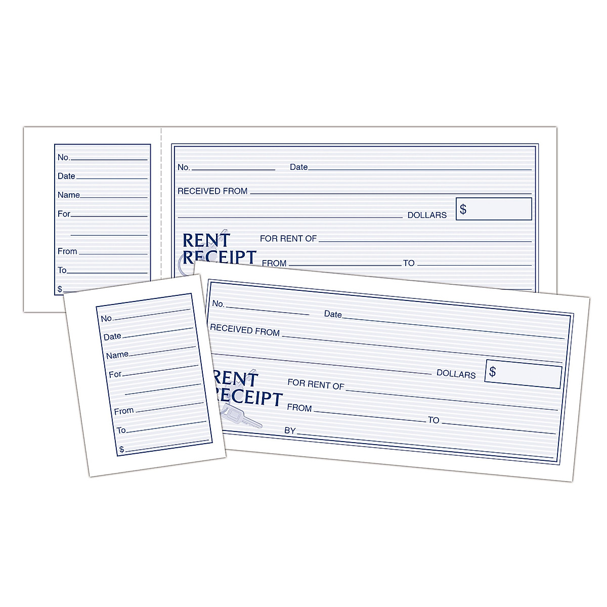 Adams Rent Receipt Book, 1-Part with Tear-Off Stub, 2-3/4 x 7-15/16 Inches, 50 Receipts per Book (9651ABF)