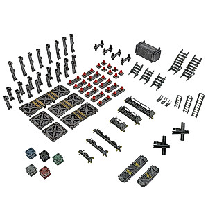 TinkerTurf Sci-Fi Terrain: Industrial Starter Set, Neutral Theme, Sturdy, Affordable, Great-Looking Full-Color Terrain, Quick and Easy to Assemble, Virtually Limitless Setups