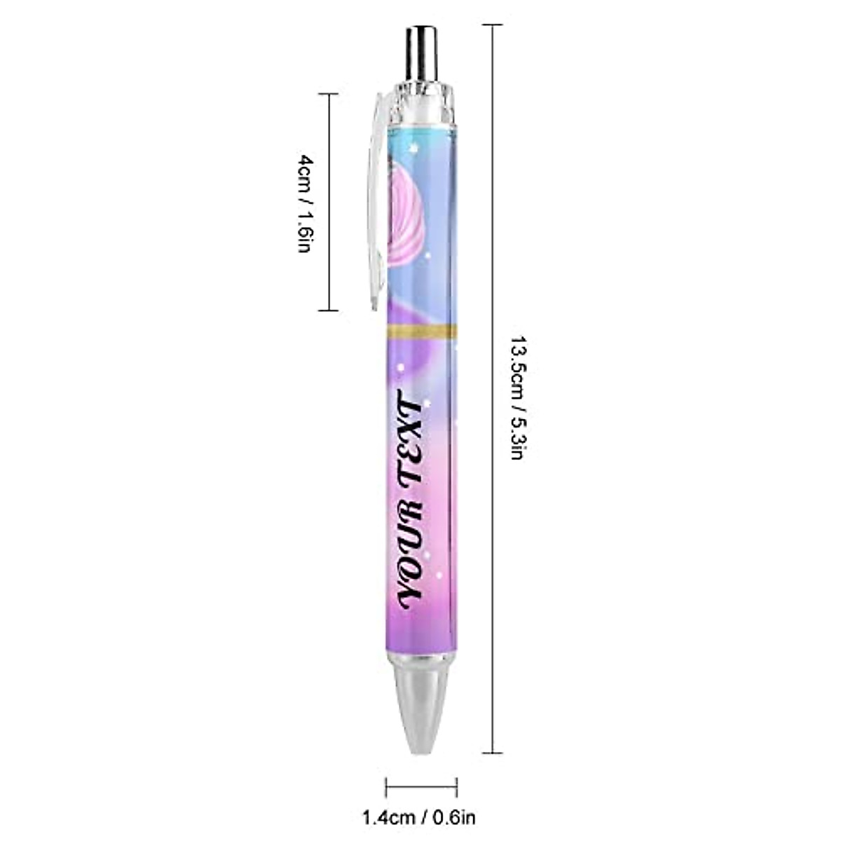 Personalized Custom Galaxy Unicorn Pens with Stylus Tip, Customized Engraving Ballpoint Pens with Name Massage Text Logo, Gift Ideas for School Office Business Birthday Graduation Anniversaries Christ