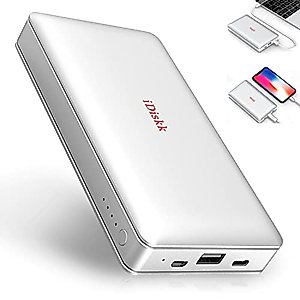 iDiskk 【Mfi Certified Plug-Play】 1TB External Hard Drive for iPad iPhone 15 Android Photo Backup Storage for iPhone 15/14/13/12/12 Pro Max/12 pro/11 pro/X/XR,Mac/iMac/PC, Built-in 10000mAh Power Bank