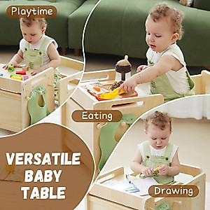 bpmfkid Montessori Weaning Table and Chair Set - Adjustable Design for Toddlers, Ideal for Mealtime, Learning, and Play