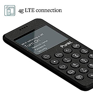 Punkt. MP02 New Generation 4G LTE Minimalist Mobile Phone for Calling & Texting | Black | Unlocked, Nano-SIM, Wi-Fi Hotspot, Digital Security, 2GB RAM+16GB Storage, 1280 mAh Battery, Multiband