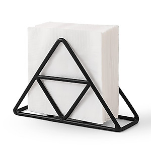 Lonffery Napkin Holder for Table - Black Triangular Napkin Holder Kitchen Decor, Farmhouse Steel Napkin Dispenser