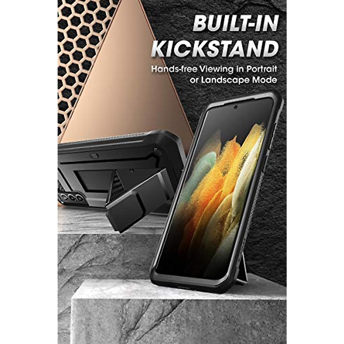 SUPCASE UBPro Series Case for Galaxy S21+ Plus 5G (2021 Release), Full-Body Dual Layer Rugged Holster & Kickstand Case Without Built-in Screen Protector (Black)