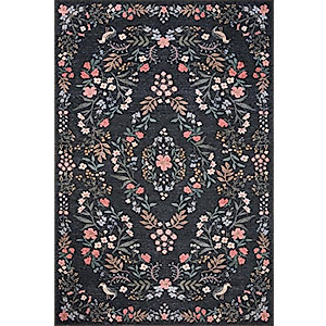 Loloi Rifle Paper Co. x Maison Collection MAO-04 Tuileries Black 18" x 18" Sample Rug