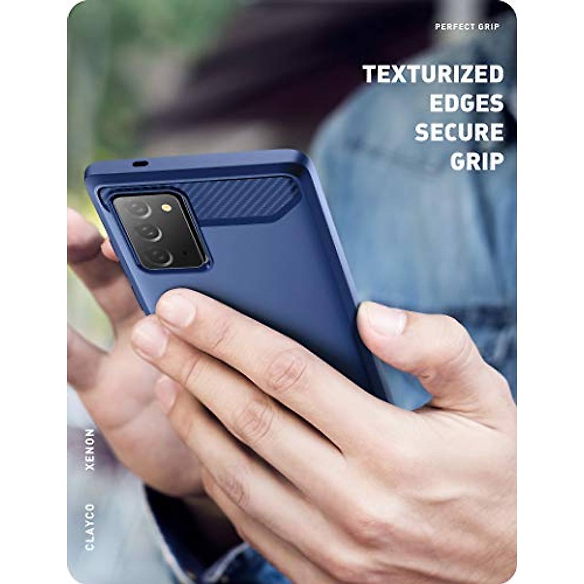 Clayco Xenon Series Designed for Samsung Galaxy Note 20 Case, [Built-in Screen Protector] Full-Body Rugged Cover Compatible with Fingerprint ID, 6.7 inch 2020 Release (Blue)