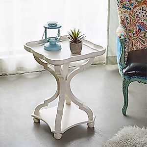 COZAYH Rustic Farmhouse Cottagecore Accent End Table X 2, Natural Tray Top Side Table Nightstand for Family, Dinning or Living Room, Handcrafted Finish, Modern, 19" L x 19" W x 25" H