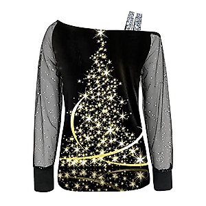 Christmas Outfits for Women Women Linen Shirt Christmas Sweaters for Women Graphic Print Ugly Christmas Sweatshirt Shirts for Women Drape Hem Sexy deep v Neck with Ribbed Cuffs Cardigan Outerwear