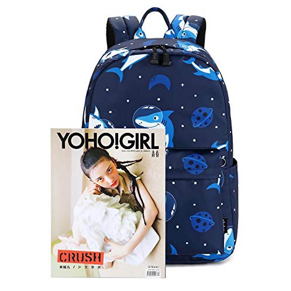 abshoo Cute Lightweight Shark Backpacks Boys School Bags Kids Bookbags (B1 Shark Navy2)