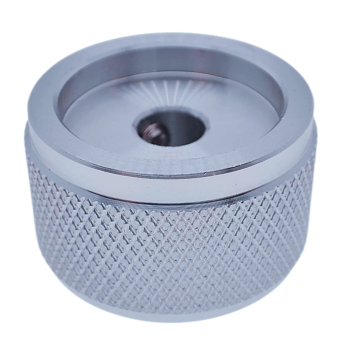 Szliyands 2 Pack Aluminum Rotary Electronic Control Potentiometer Knob,for 0.23'' Diameter Shaft, 0.98'' Dia, 0.61'' H, Guitar Knob, Audio knob, Volume Control Knob(Silver)