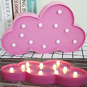 3D Cloud Lamp Decortive LED Sign Night Lights for Kids Adults, Baby Nursery, Birthday Party, Holiday Decorations,Kid's Room Decor NightLight Pink