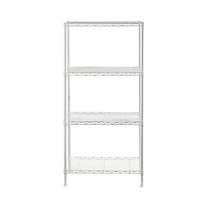 Multi-use Shelving Unit 4-Tier Space-Saving Metal Shelving Storage Rack Heavy Duty Metal Shelf Organizer for Home Office Kitchen Bathroom Garage Closet Dormitory 21x13x43