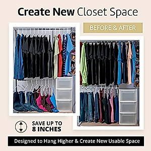 Higher Hangers BioHangers, Sustainable Flaxseed Space Saving Clothes Hangers, Premium Closet Organizers for College Dorms, RVs, & More, Reduces Wrinkles & Clutter, Standard 17", 40 Pack