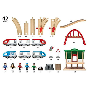 BRIO World - 33512 Travel Switching Set | Premium Wooden Train Toy Set with 42 Pieces & Accessories | Perfect for Children Ages 3 and Up | Compatible with All BRIO Railway Toys