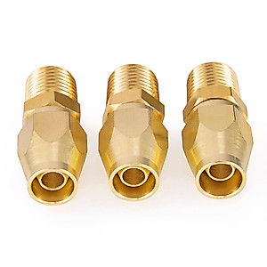 Breezliy Premium Solid Brass 4PCS Reusable Replacement Fitting For 1/4-Inch ID Hose,1/4-Inch NPT Rigid