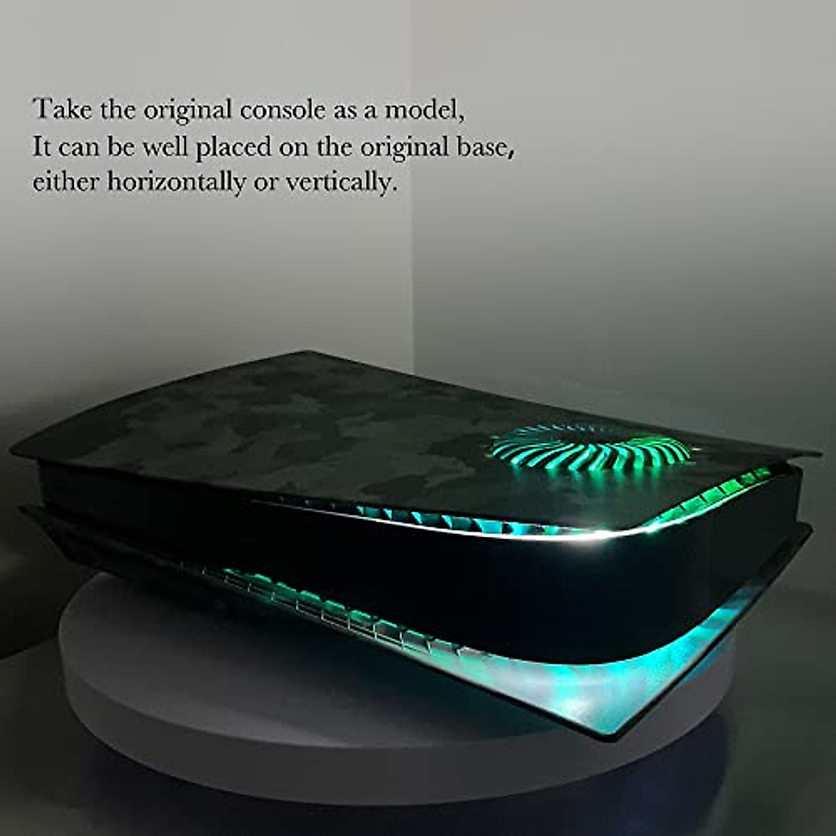 Faceplate for PS5 with RGB Light Strip and Dust Filter for Cooling Vents DOBEWINGDELOU 400+ Effects LED Light Ring Console Cover for PS5 Disc Edition DIY Decoration Kit Accessories Camouflage