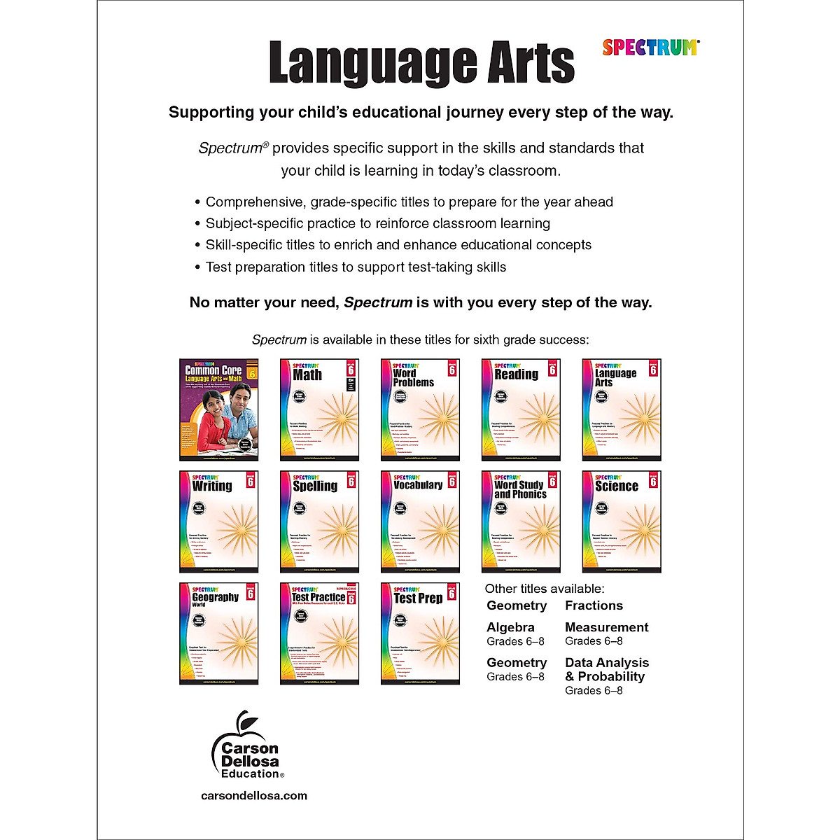 Spectrum Language Arts, Grade 6