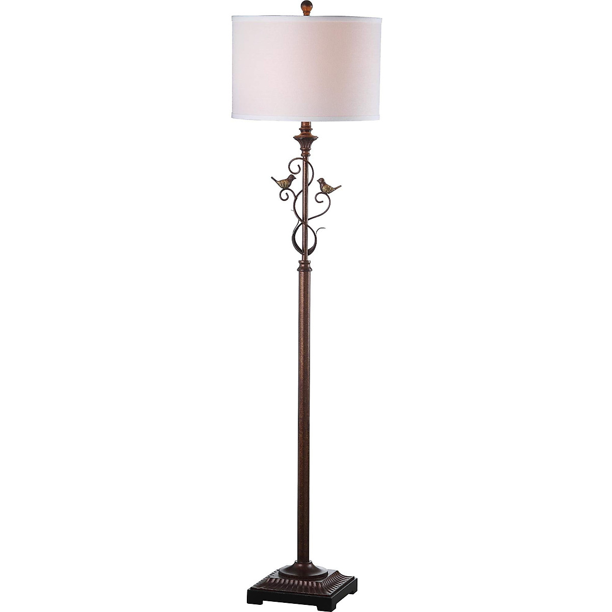 SAFAVIEH Lighting Collection Birdsong Traditional Rustic Farmhouse Oil-Rubbed Bronze 61-inch Living Room Bedroom Home Office Standing Floor Lamp (LED Bulb Included)