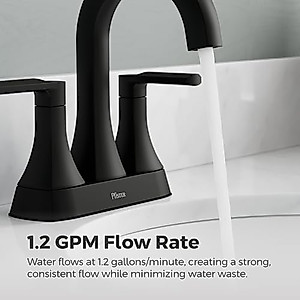 Pfister Vaneri Bathroom Sink Faucet, 4-Inch Centerset, 2-Handle, 3-Hole, Matte Black Finish, LF048VRIBB