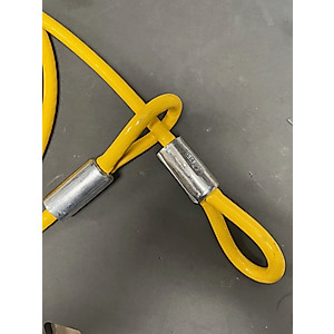 Vascer 30FT (1/2") Commercial Security Cable with Loops - Galvanized Braided Steel Security Cable to Secure High Value Equipment - PVC-Coated Anti Theft Locking Cable for Trailers, Mowers, E-Bikes