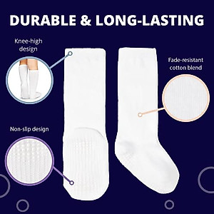 LA ACTIVE Girls Knee High Socks Cozy Warm Cotton Uniform Athletic Socks for Toddlers Dress Socks