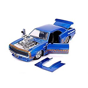 Jada Toys Bigtime Muscle 1:24 1969 Chevy Camaro Earthshaker Die-cast Car Candy Blue, Toys for Kids and Adults