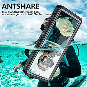 ANTSHARE Designed Google Pixel 6 Pro Case,Waterproof Shockproof Clear Protective Case with Built-in Screen Protector,Full Body Case Slim Cover for Pixel 6 Pro 6.7 Inches(Black/Clear)