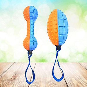 POPETPOP 2 Pack Dog Pet Chewing Toys Squeaky Sound Pet Supplies Oval and Design for Play and Boredom Relief