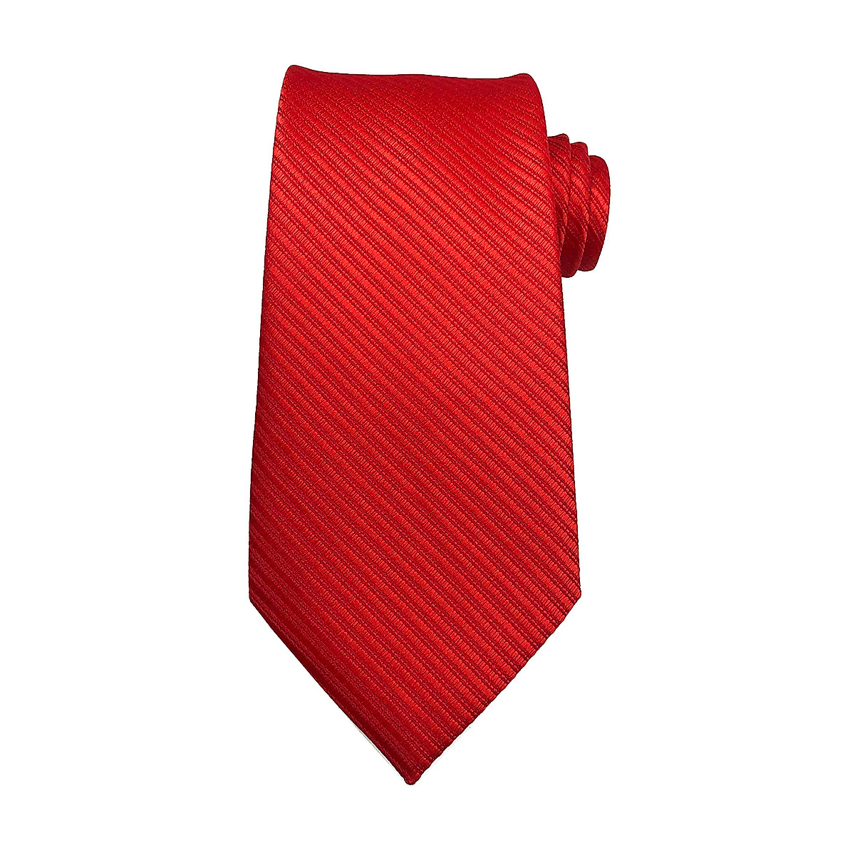 Wehug Men's Classic Solid Tie Silk Woven Necktie Jacquard Neck Red Ties For Men LD0050