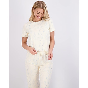 Real Essentials 2 Pack: Womens Short Sleeve Shirt Capri Sweat pants Pajama Sets Pajamas Soft PJ Women Two Piece Matching Pants Top Loungewear Sleep Wear Sexy Summer Bottoms Pijamas Ladies - Set 3, XL