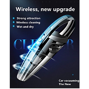 DJW car Vacuum Cleaner, Wireless car Dry and Wet Vacuum Cleaner Home Handheld Vacuum Cleaner