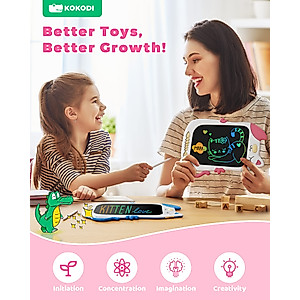 KOKODI Girl Toys, 3-7 Year Old Gifts, LCD Writing Tablet for Kids, Drawing Doodle Board Birthday Presents 3 4 5 6 7 Girls