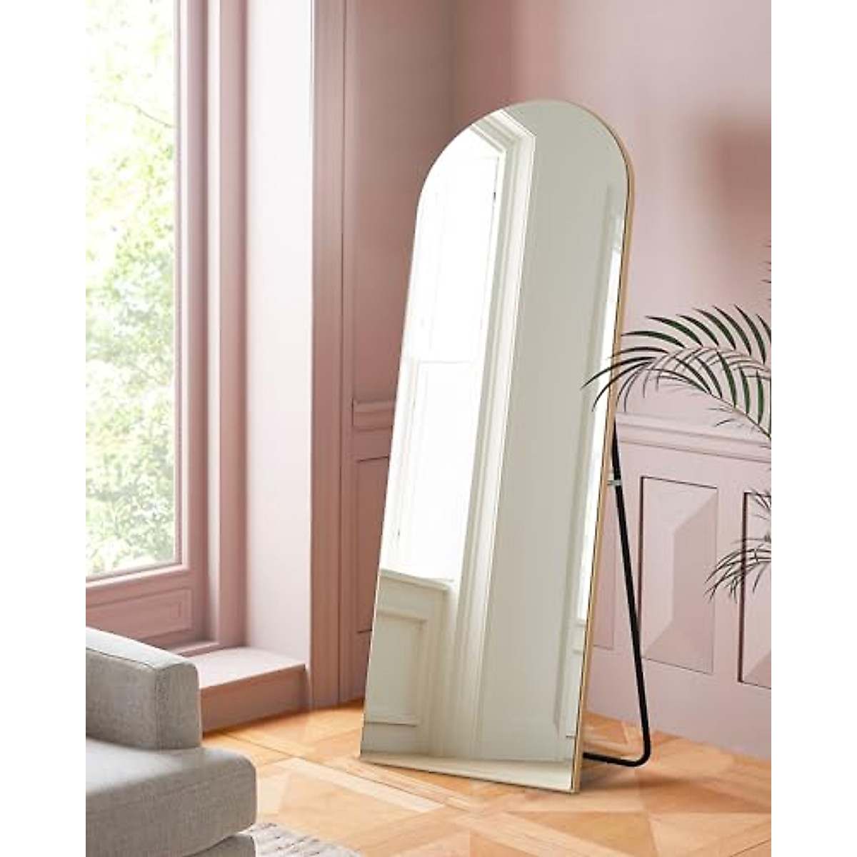 NARCISSUS Full Length Mirror Arched,64"x21",Dressing Mirror,Full Body Mirror Gold