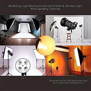 SKYEVER JDD Halogen Lamp Bulb AC 110V-130V E26 150 Watts for Photography Lighting, Modeling Light, Strobe Light and Flash Lamp, Warm White 2900K (2 Pack)