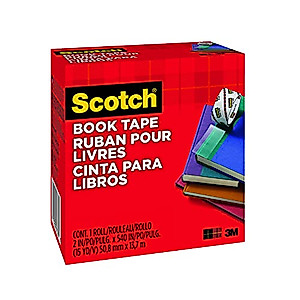 Scotch Book Tape, 2 in x 540 in, Excellent for Repairing, Reinforcing Protecting, and Covering (845)