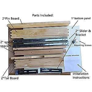 29'' Width Cabinet Roll Out Tray Wood Pull Out Tray Drawer Box Kitchen Cabinet Organizer, Cabinet Slide Out Shelves, Include Side Mount Drawer Tracks Glides Wood Spacers -DIY (Fit RTA Face Frame B33)