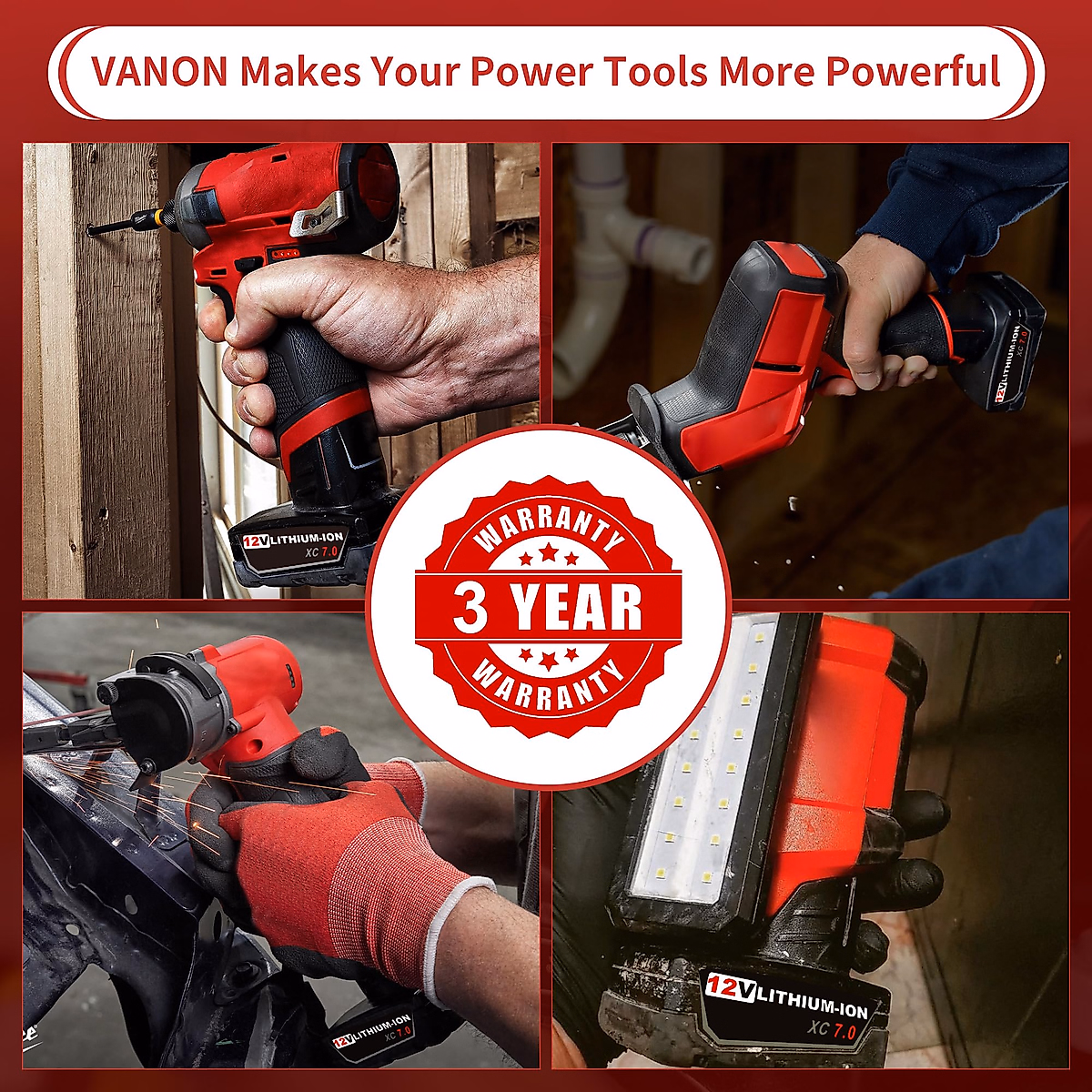 VANON 7.0Ah 12V Batteries Replacement for Milwaukee M-12 Battery Lithium Ion Compatible with Milwaukee 12 Volt 48-11-2401 48-11-2402 48-11-2460 48-59-2401 Cordless Power Tools 2Pack