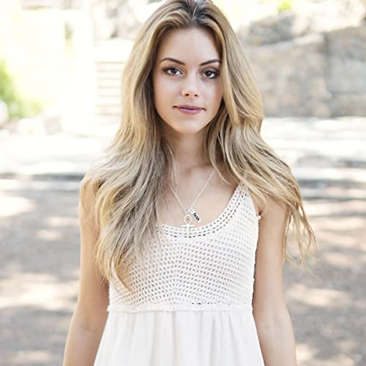 Uloveido Stainless Egyptian Ankh Cross Necklace Faith Jewerly Mustard Seed Pendant Christian Graduation Gifts Y559 (Oval Cross)