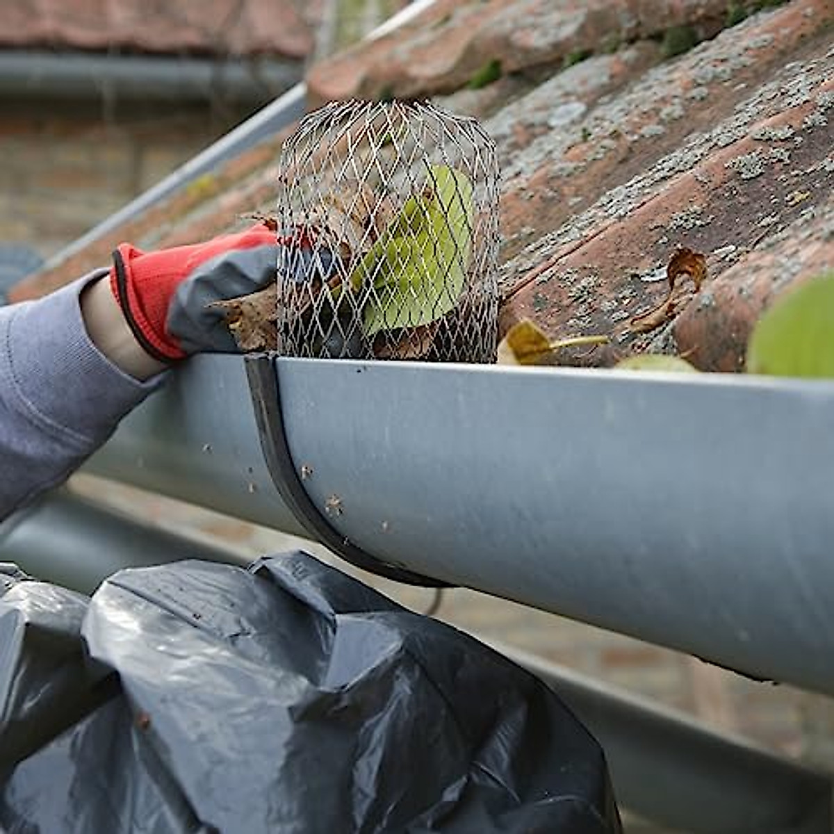 DOITOOL 6 Pack Gutter Downsport Guards 3 Inch Expandable Aluminium Filter Strainer, Leaf Filter Gutter Strainer Gutter Downspout Protectors, Stops Blockage from Leaves and Debris