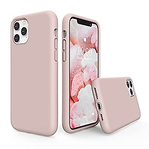 SURPHY Silicone Case Compatible with iPhone 11 Pro Max Case 6.5 inch, Liquid Silicone Full Body Thickening Design Phone Case (with Microfiber Lining) for 11 Pro Max 2019 (Pink)